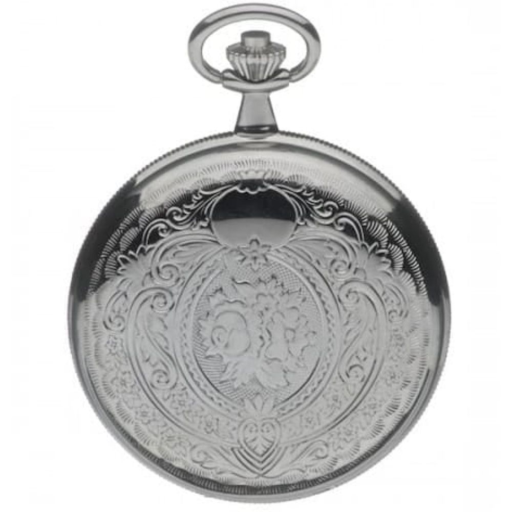 Jean Pierre Of Switzerland Chrome Double Hunter Mechanical Pocket Watch ...
