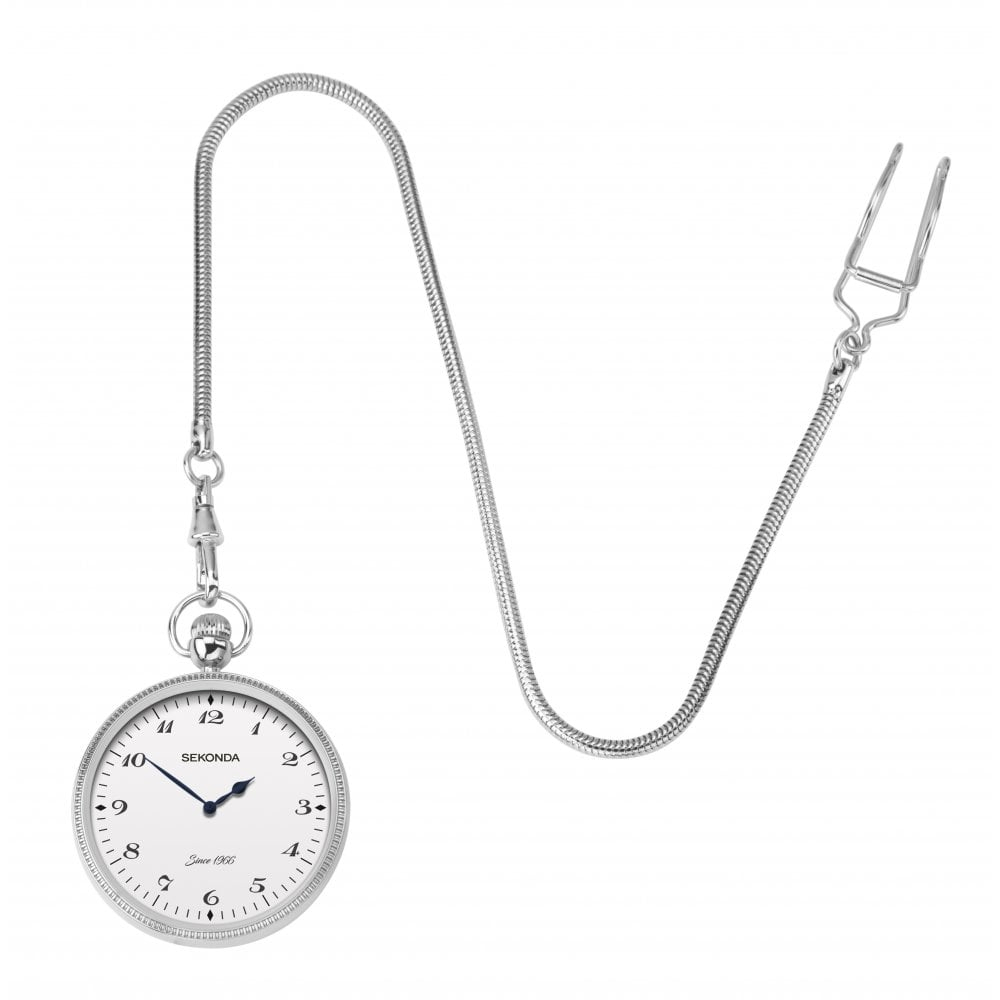 Sekonda Stainless Steel Quartz Open Face Pocket Watch 1792 | Pocketwatch Uk