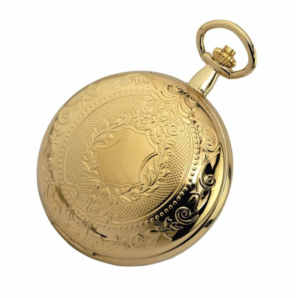 Gold Plated Mechanical Double Hunter Pocket Watch W1038 | Pocketwatch Uk