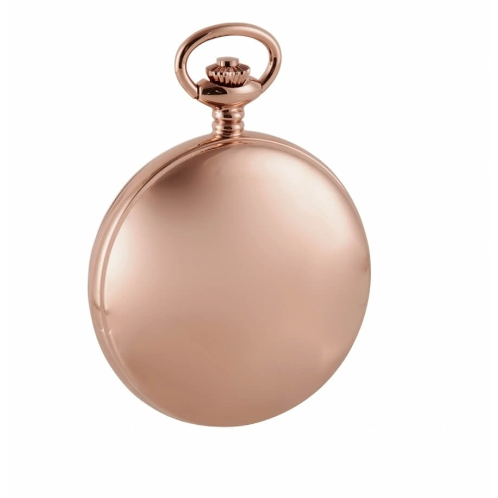 Twin Lidded Rose Gold Plated Mechanical Pocket Watch W1093 | Pocketwatch Uk