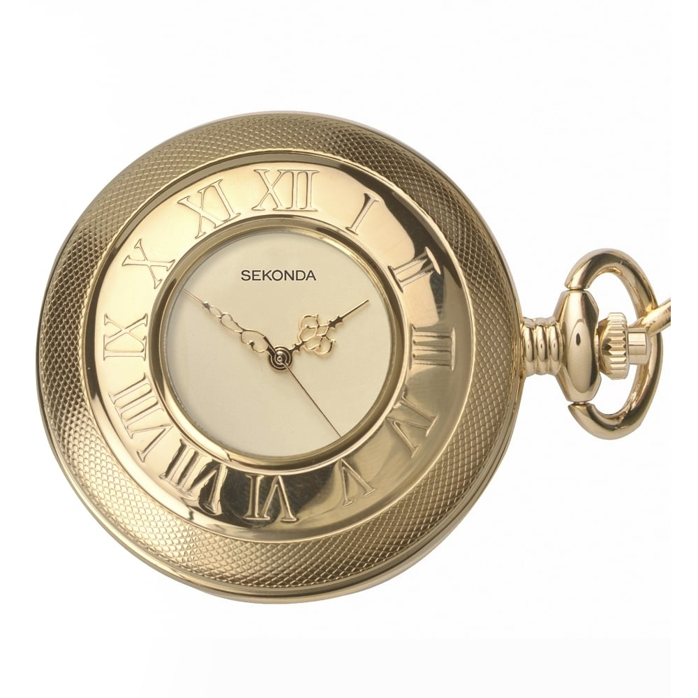 Sekonda Gold Plated Half Hunter Pocket Watch 3469 | Pocketwatch Uk