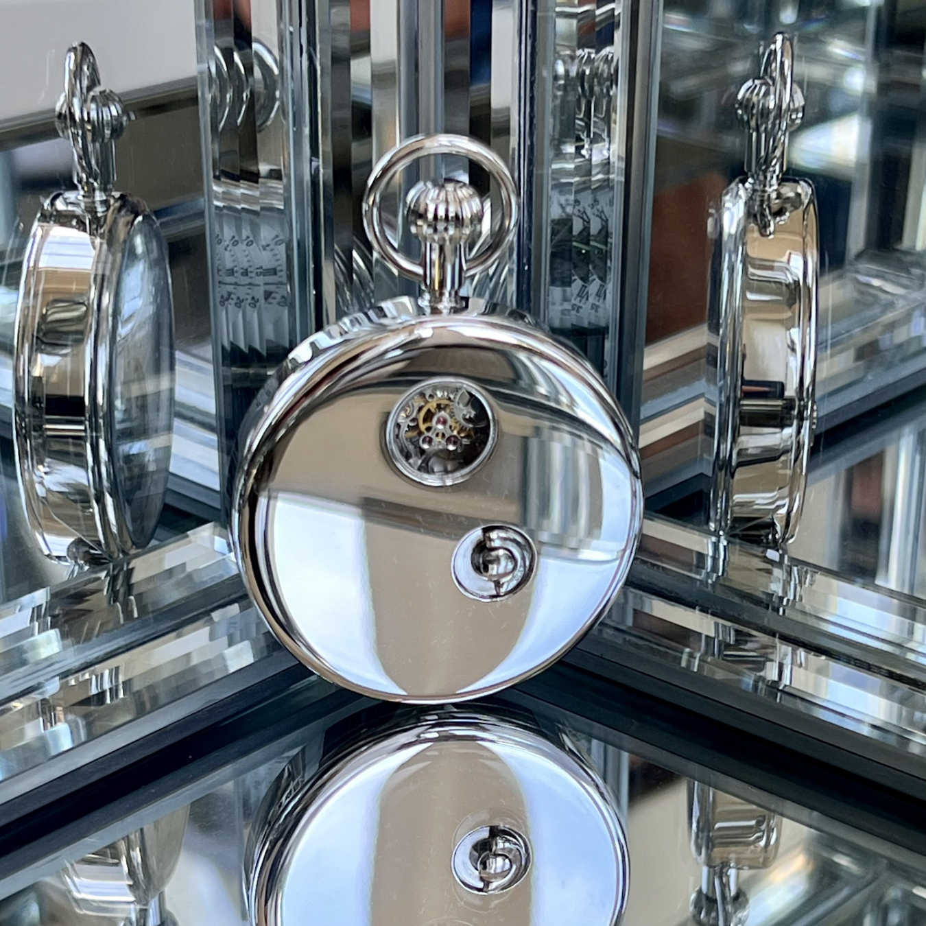 17 Jewel Chrome Mechanical Open Face Musical Pocket Watch G307CM ...