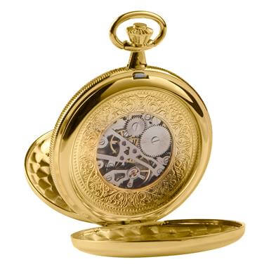 Gold Plated Battle Of Britain Double Hunter 17 Jewels Mechanical Pocket ...