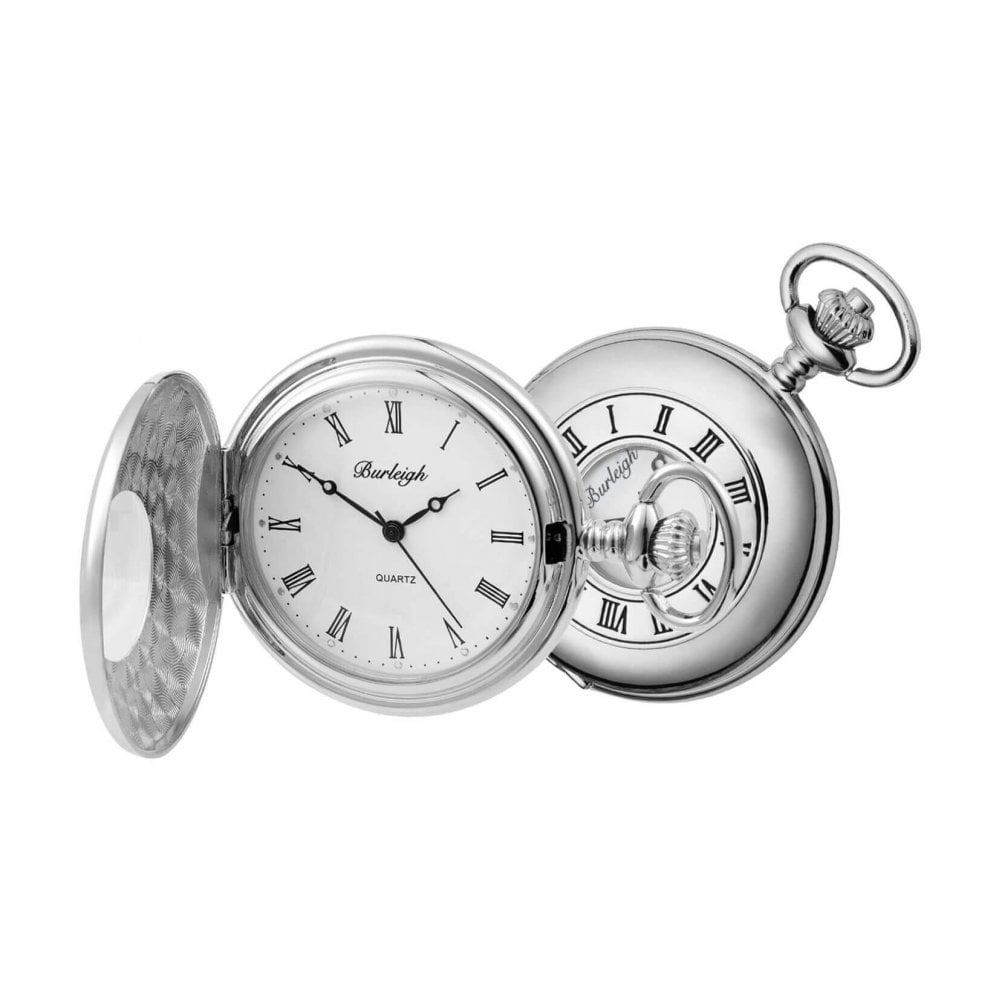 Chrome Half Hunter Pocket Watch W1233 | Pocketwatch Uk