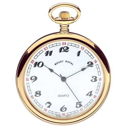 Mount Royal Open Face Mechanical Gold Plated Pocket Watch B3P/RN ...