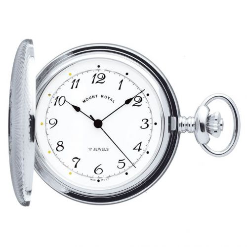 Mount Royal Chrome Half Hunter Pocket Watch with Matching Belt Bar ...