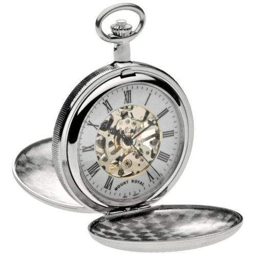 Mount Royal Mechanical Chrome Plated Double Hunter Pocket Watch B22 ...