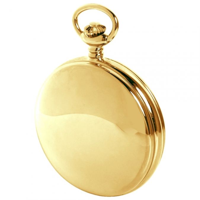 Gold Plated Mechanical Double Hunter Open Back Pocket Watch MP00733/B ...
