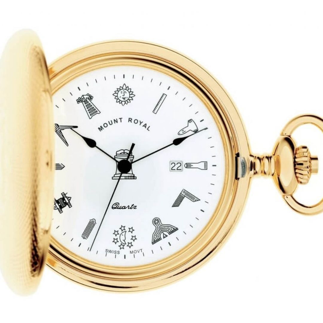 Mount Royal Open Face Mechanical Gold Plated Pocket Watch B3P/RN ...