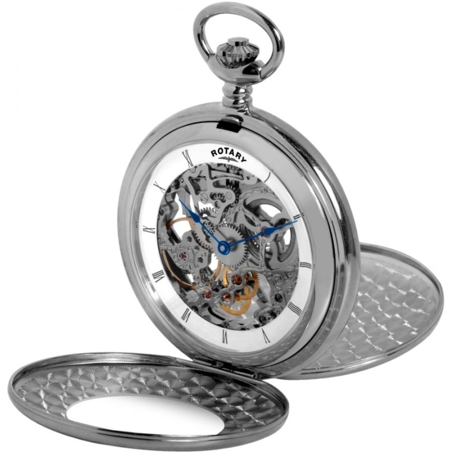 Chrome Double Half Hunter Mechanical Pocket Watch MP00732/01 ...