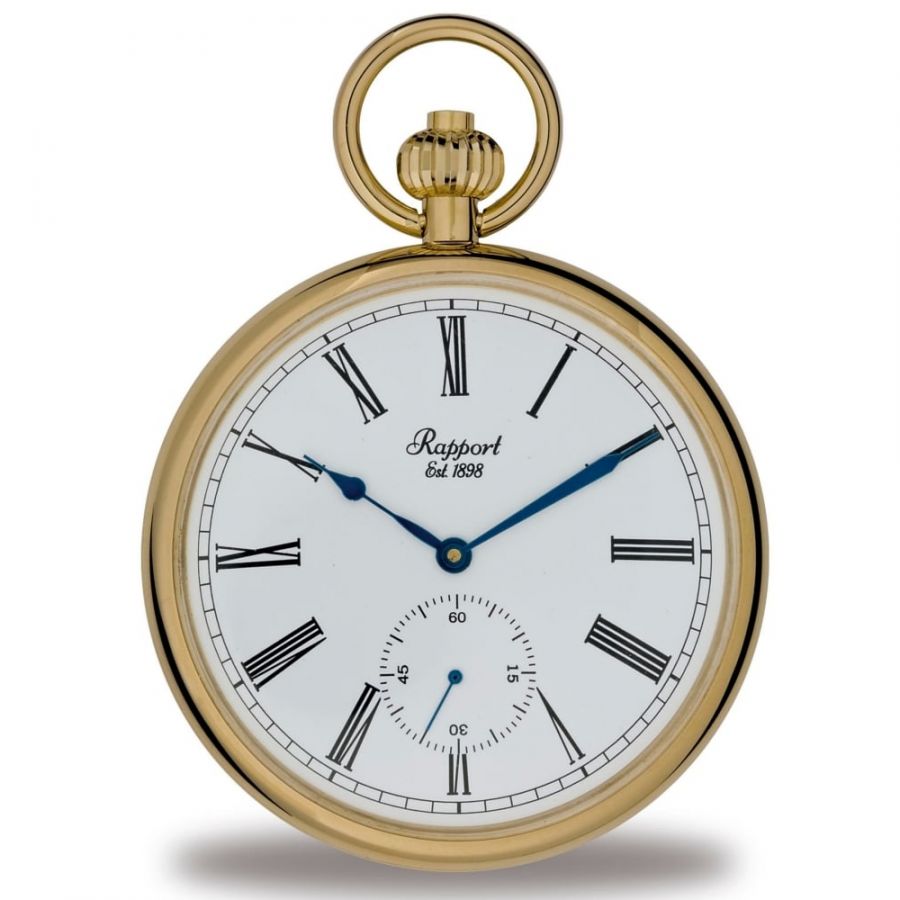 Mechanical Open Face Gold Plated Pocket Watch PW94 | Pocketwatch Uk