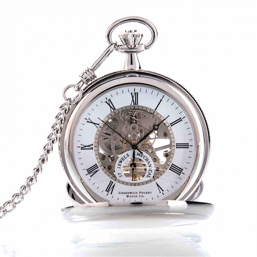 The St James - Chrome Mechanical Double Hunter Pocket Watch GPW148 ...