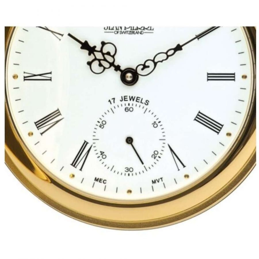 Jean Pierre Of Switzerland Gold Plated Full Hunter Pocket Watch With ...