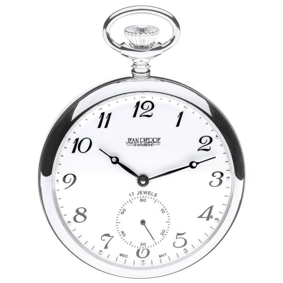 17 Jewel Sterling Silver Mechanical Open Face Pocket Watch G145 ...