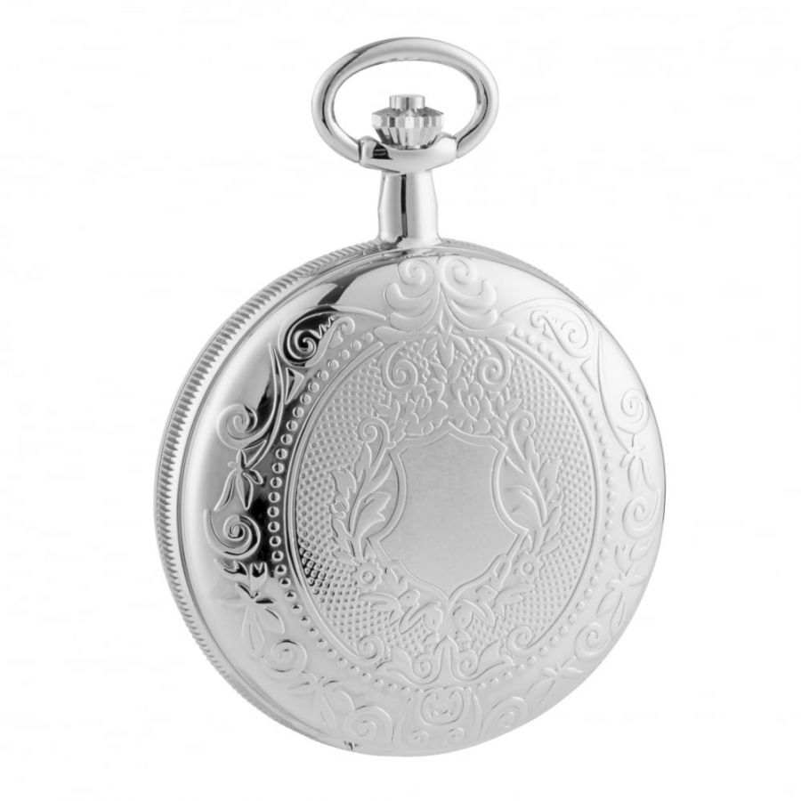 Woodford Pocket Watch Chrome Double Hunter W1102 | Pocketwatch Uk