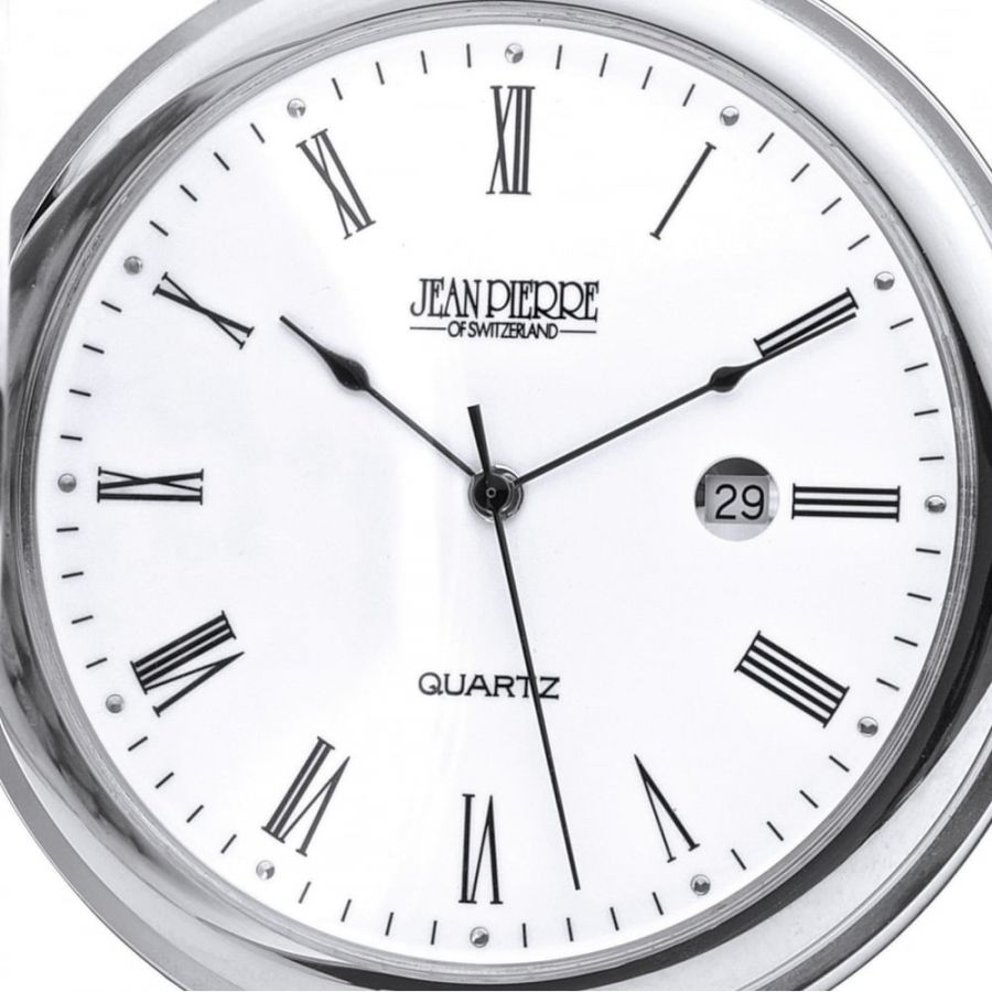 Jean Pierre Of Switzerland Full Hunter Chrome Plated Quartz Pocket ...