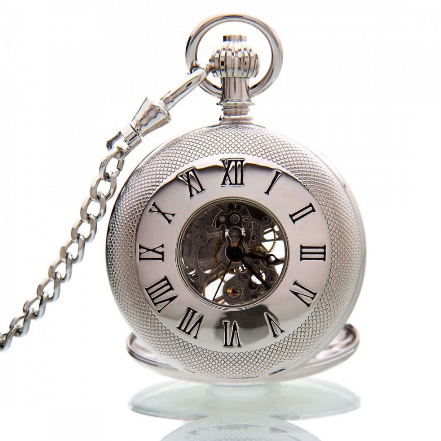 The Richmond - Chrome Mechanical Double Half Hunter Pocket Watch GPW145 ...