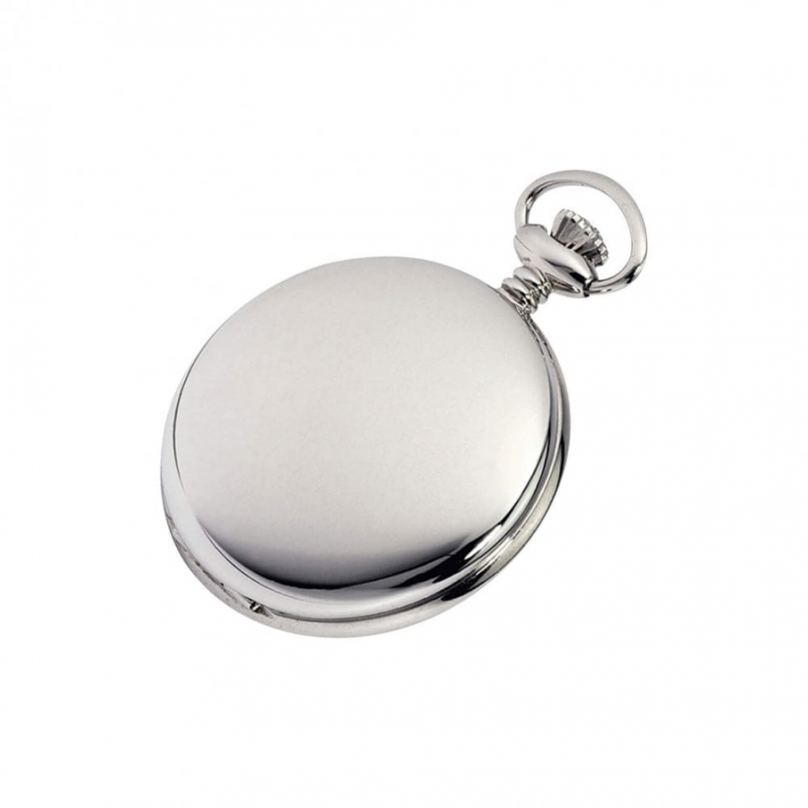 Gents Full Hunter Chrome Plated Pocket Watch W1231 | Pocketwatch Uk