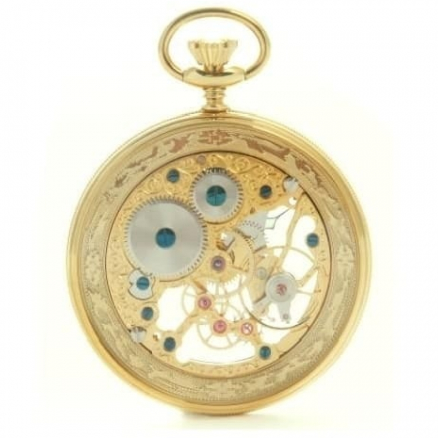 Bernex Swiss Gold Plated Mechanical Open Face Pocket Watch BN24101 ...
