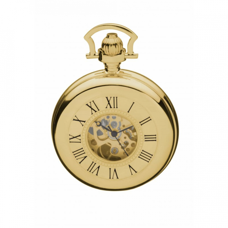 Gold Plated Mechanical Double Half Hunter Masonic Pocket Watch G415 ...