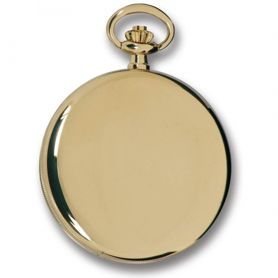 Gold Plated Polished Full Hunter Champagne Dial Quartz Pocket Watch ...