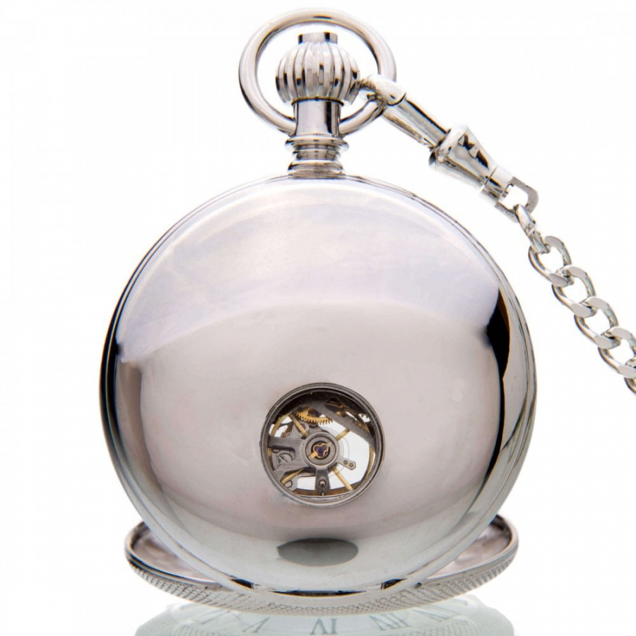 The Richmond - Chrome Mechanical Double Half Hunter Pocket Watch GPW145 ...