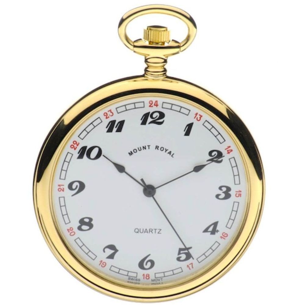 Open Face Gold Plated Quartz Pocket Watch B1 | Pocketwatch Uk