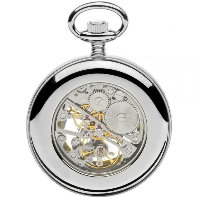 Mount Royal Open Face Skeleton Dial Pocket Watch with Arabic Markings ...